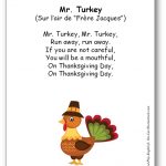 Turkey Dinner Song – Paroles de la comptine en anglais et en français