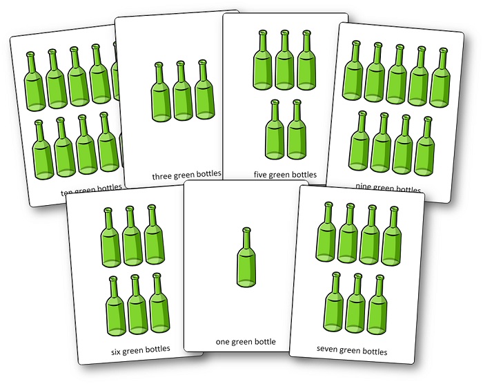 Ten Green Bottles – Paroles de la comptine en anglais et en français