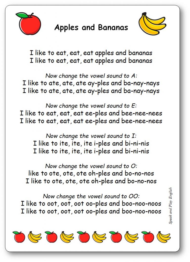 Apples and Bananas – Paroles de la chanson en anglais et en français