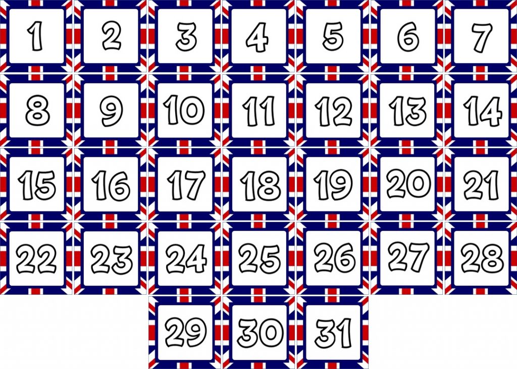 Étiquettes pour écrire la date en anglais : jours de la semaine et mois ...